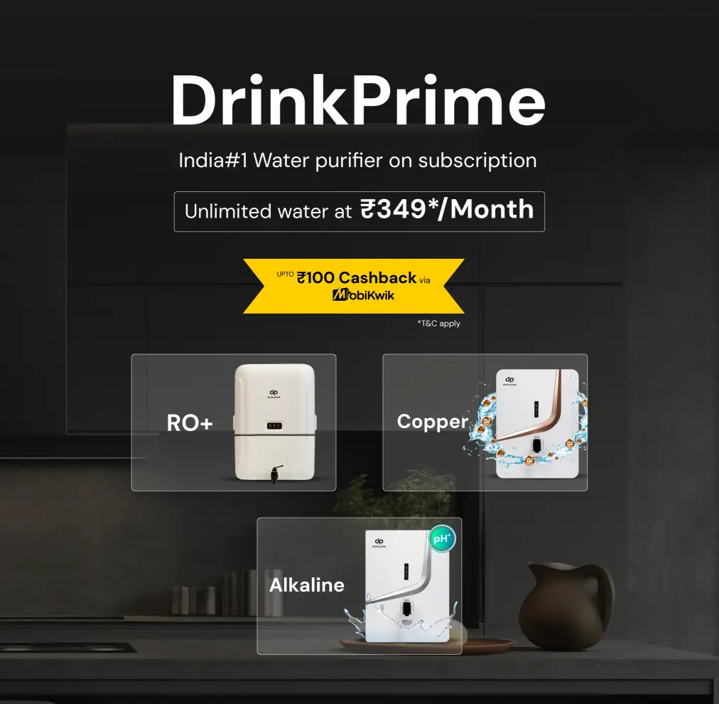 Water Purifier: Get India’s Smartest Water Purifier on Rent - DrinkPrime